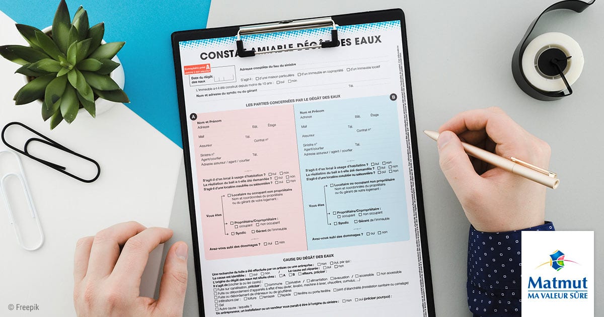 Constat amiable de dégât des eaux : PDF et mode d'emploi | Matmut